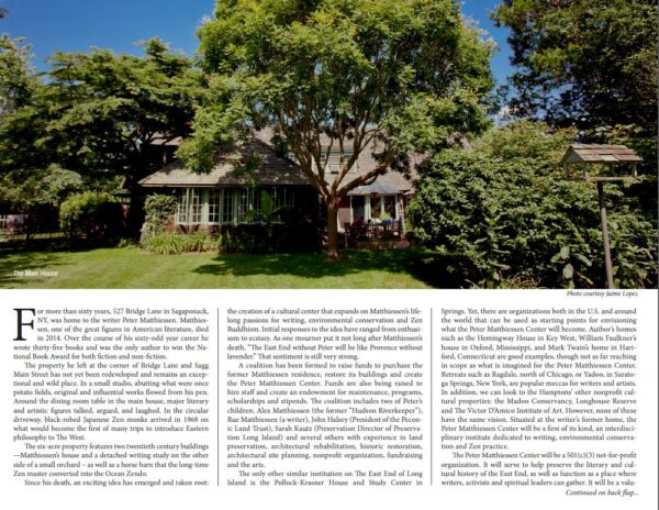 Peter Matthiessen's East End Home-Studio-Zendo - Preservation Long Island
